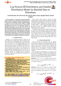 Log Pearson III Distribution and Gumbel Distribution Model for Rainfall Data in Pekanbaru ...